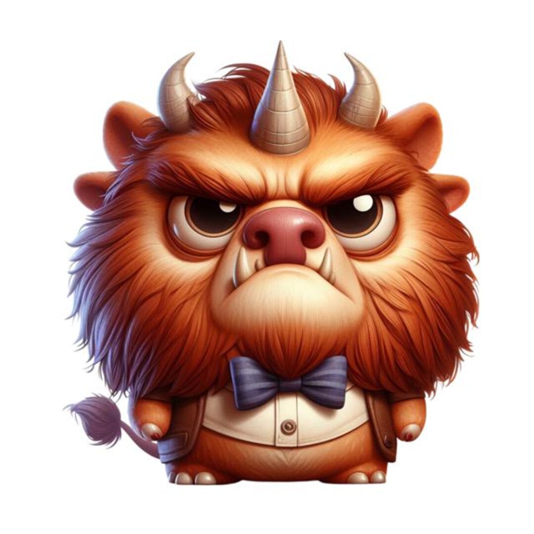 4x Grumpy Monster Sticker Set, 4 Pieces, Suit, Bow Tie, Car Stickers ...