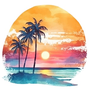 Car Sticker Beach Sunset Sticker Weatherproof Outdoor Vinyl - Etsy