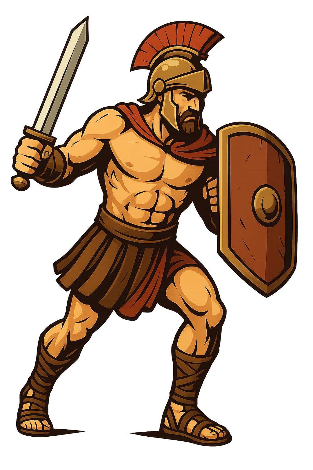 Gladiator Sticker – Roman Fighter Sticker in Ancient Arena Style for ...