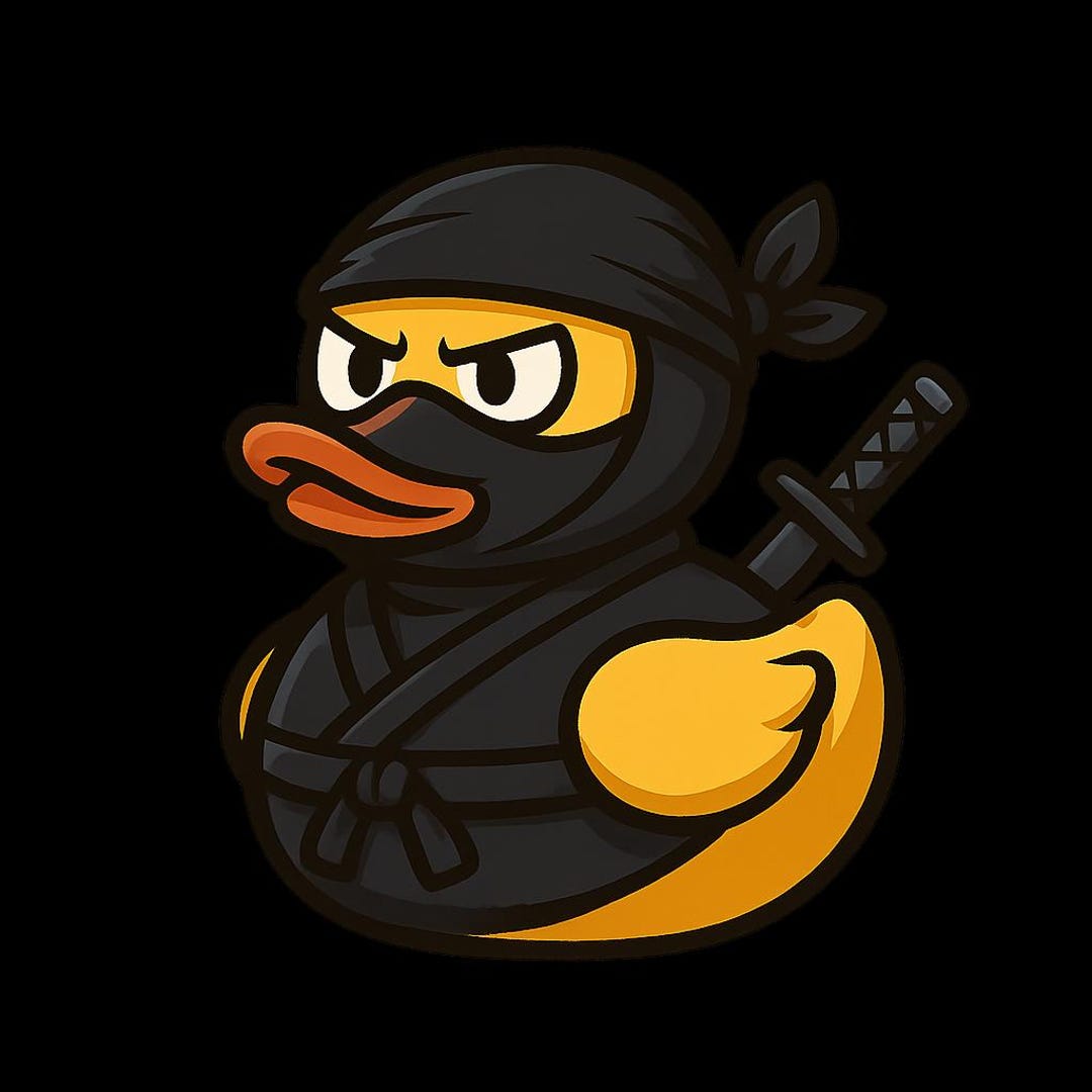 Ninja Squeaking Duck Sticker Outdoor Uv-resistant Vinyl Sticker Made of ...