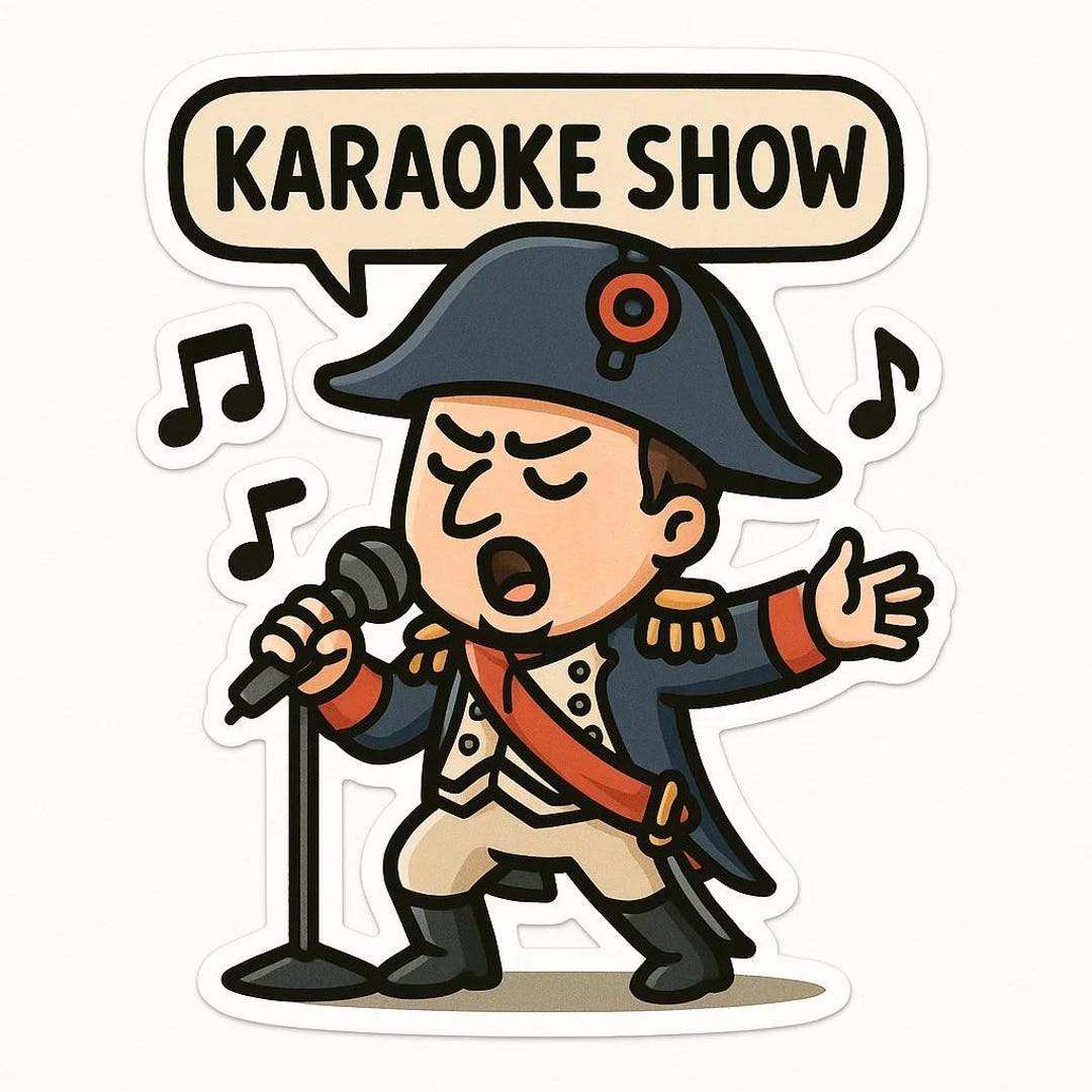 Napoleon at Karaoke Sticker – Funny Car Sticker – Weatherproof, Flashy ...
