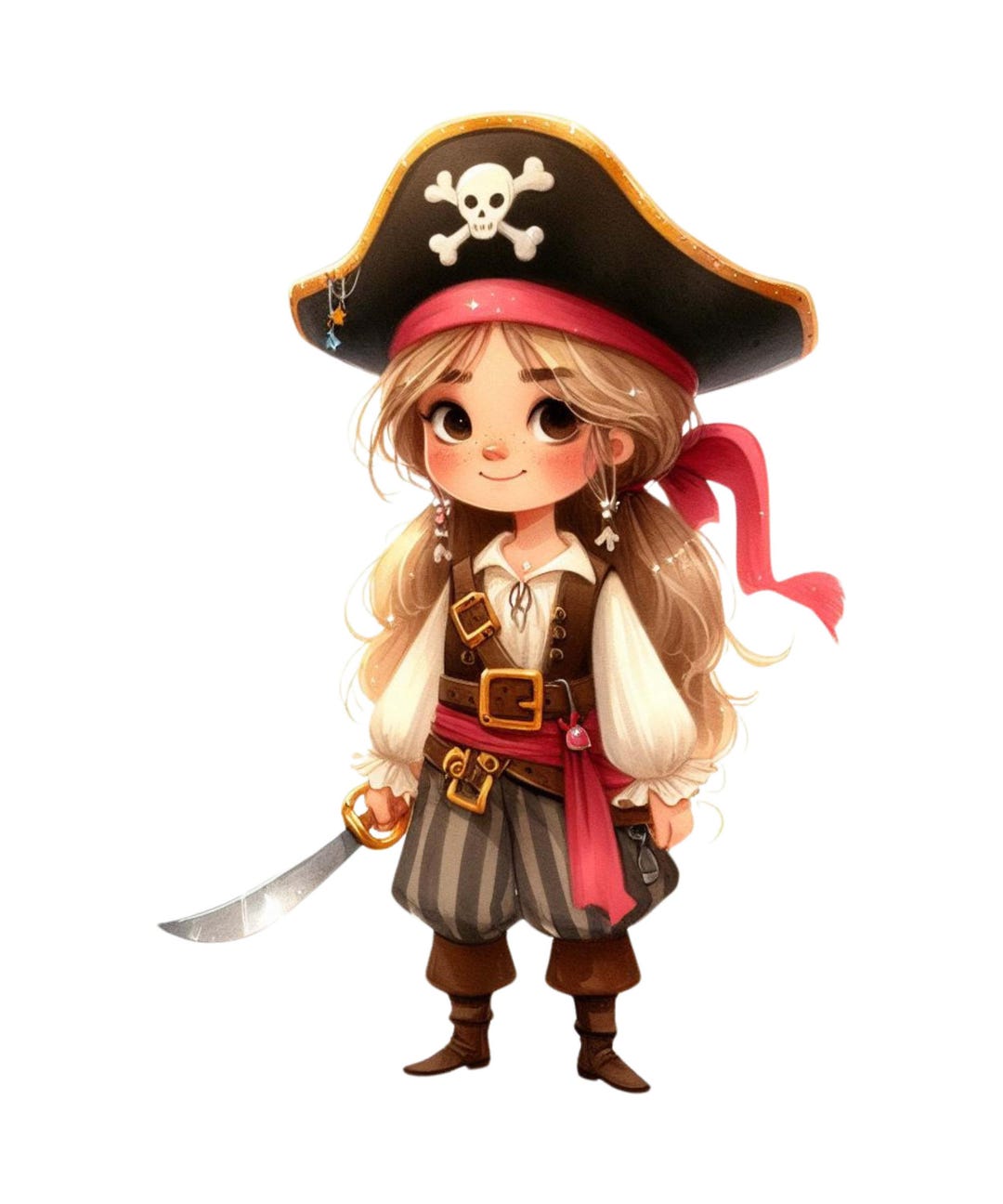 Pirate Sticker Funny Sticker in Comic Style Wall Sticker Car Sticker ...