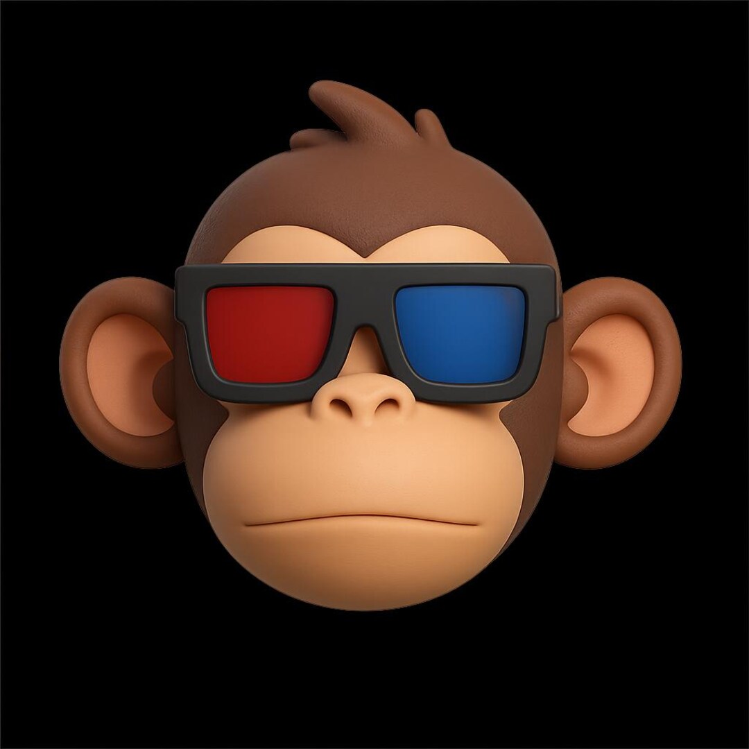 Monkey With 3D Glasses Sticker Outdoor Uv-resistant Vinyl Sticker Made ...