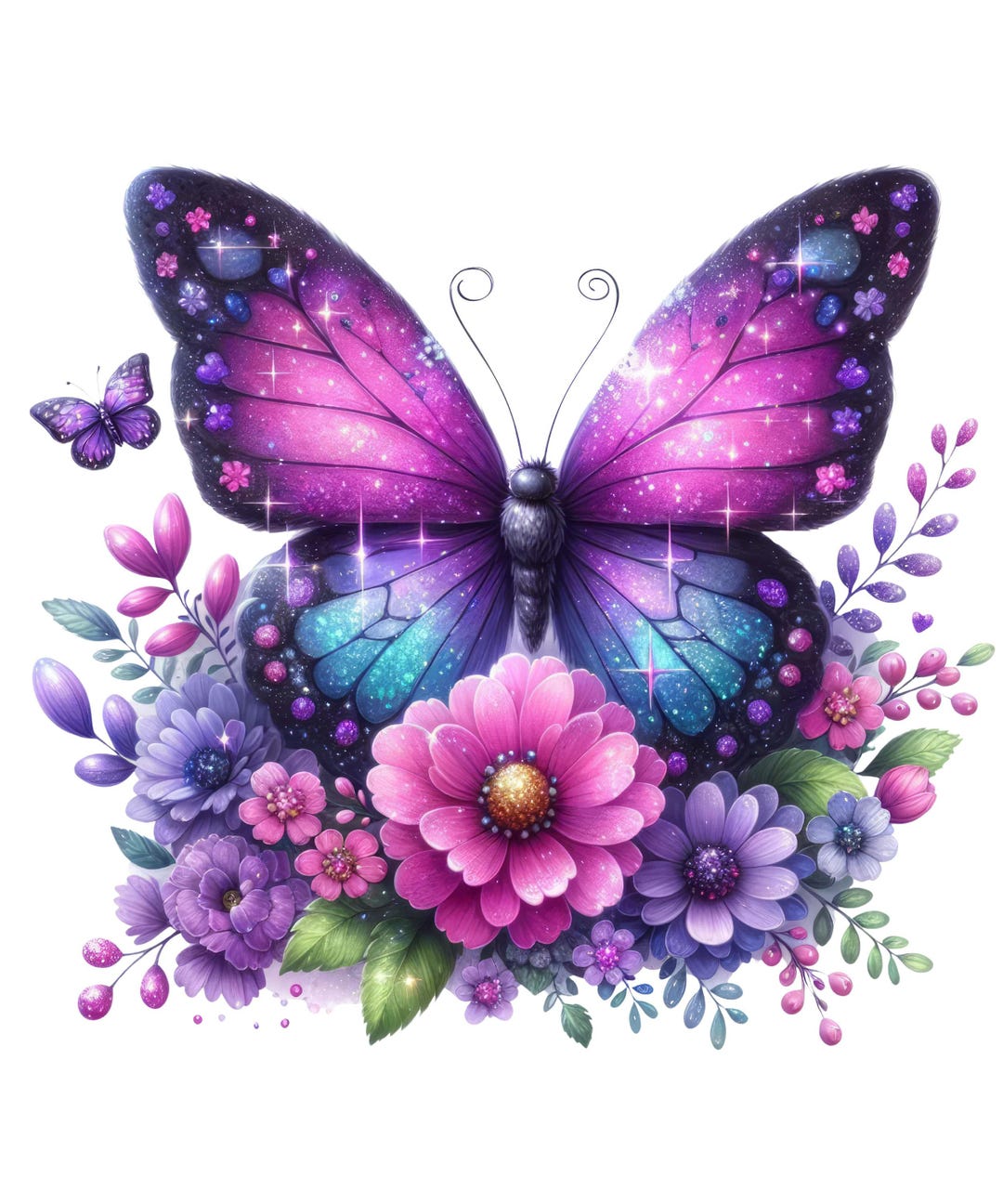 Sticker Butterfly With Flower Sticker Personalizable Outdoor Vinyl - Etsy