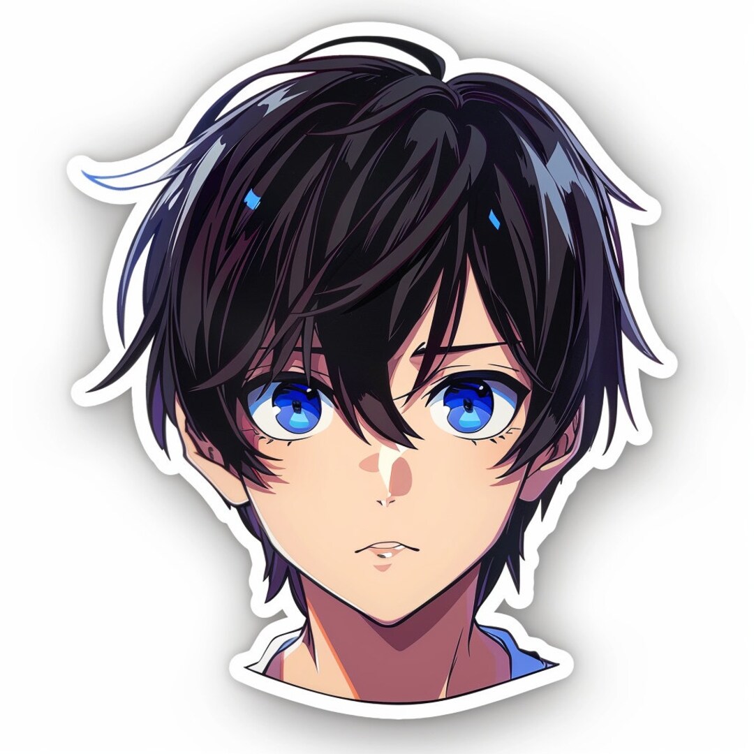 Car Sticker Cool Anime Boy Face Sticker Weatherproof Outdoor Vinyl ...