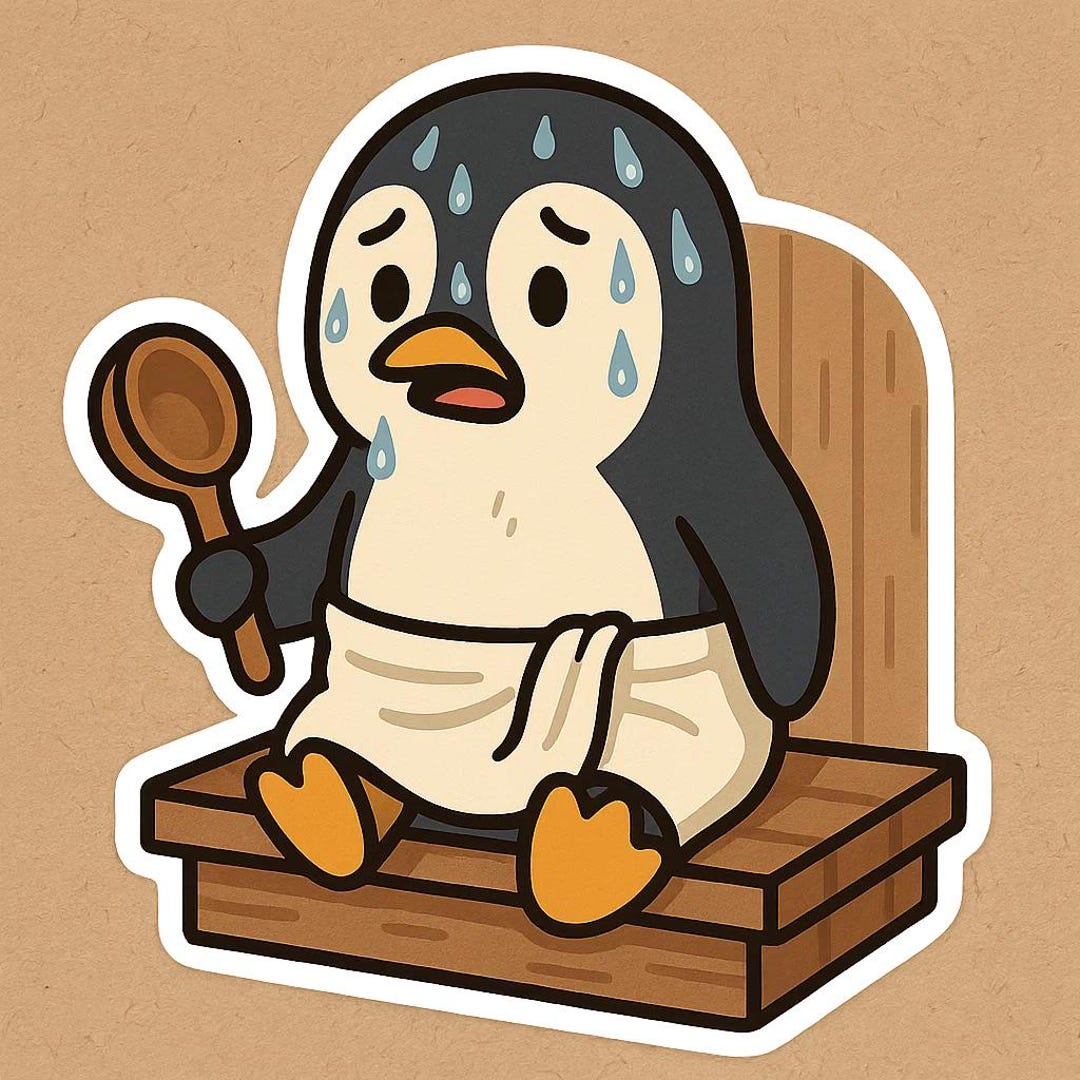 Penguin Sauna Sticker Car Sticker Funny Animal Motif With Towel Sweat ...