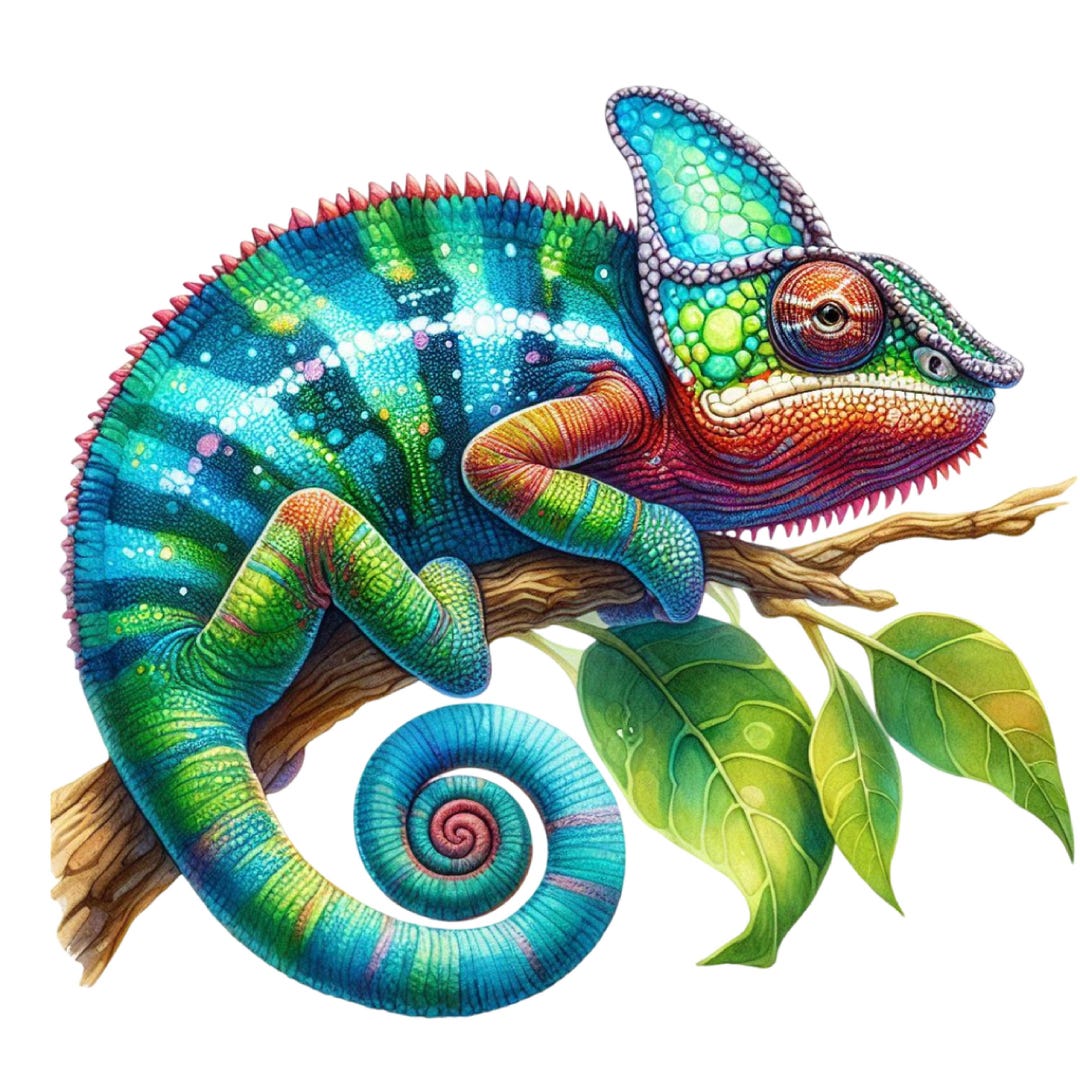 5X Colorful Chameleon Sticker Wall Decal Tropical Animal Sticker for ...