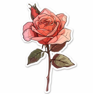 Car Sticker Red Rose Sticker Weatherproof Outdoor Uv-resistant Vinyl ...