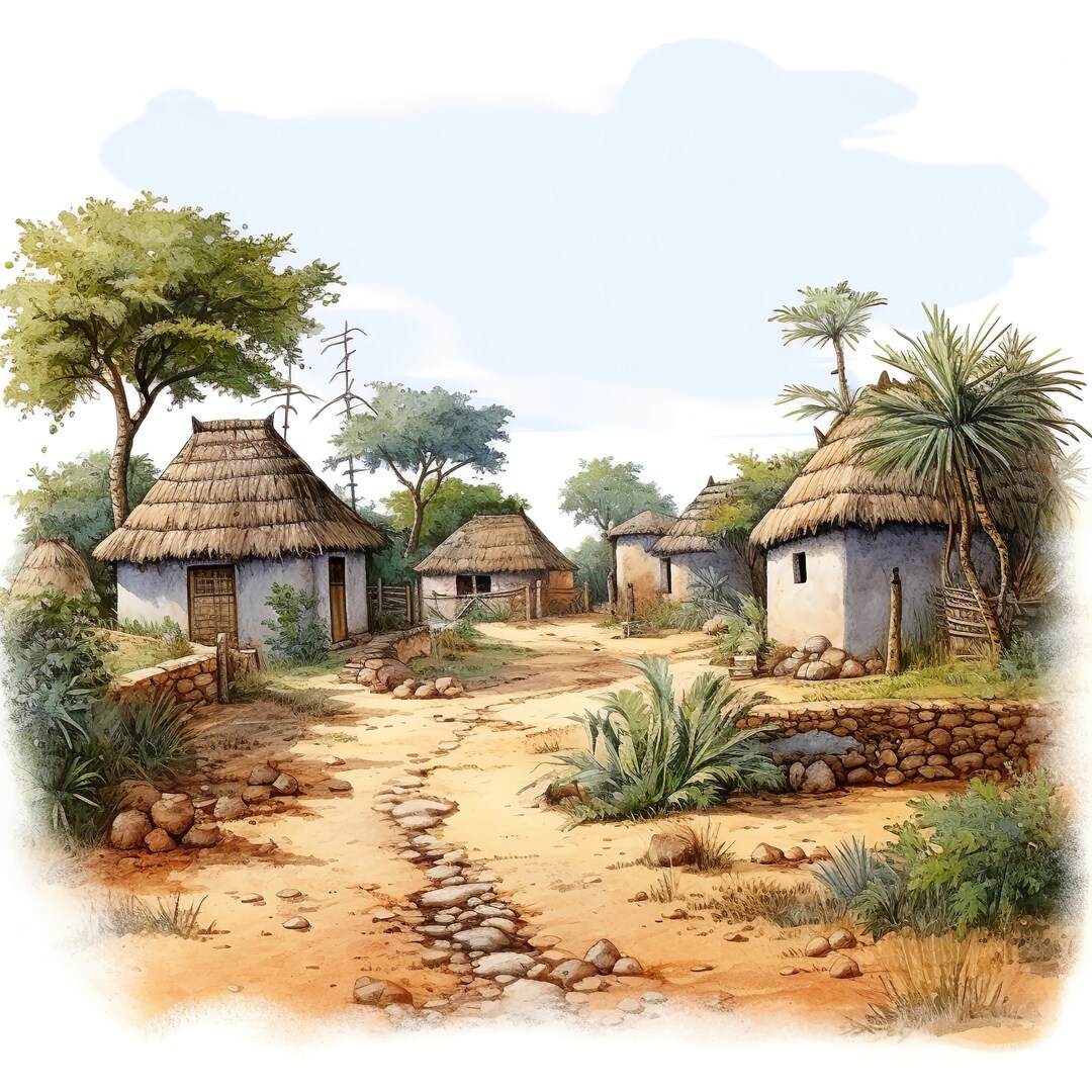 Car Sticker African Village Landscape Sticker Weatherproof Outdoor ...