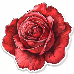 Car Sticker Red Rose Sticker Weatherproof Outdoor Uv-resistant Vinyl ...