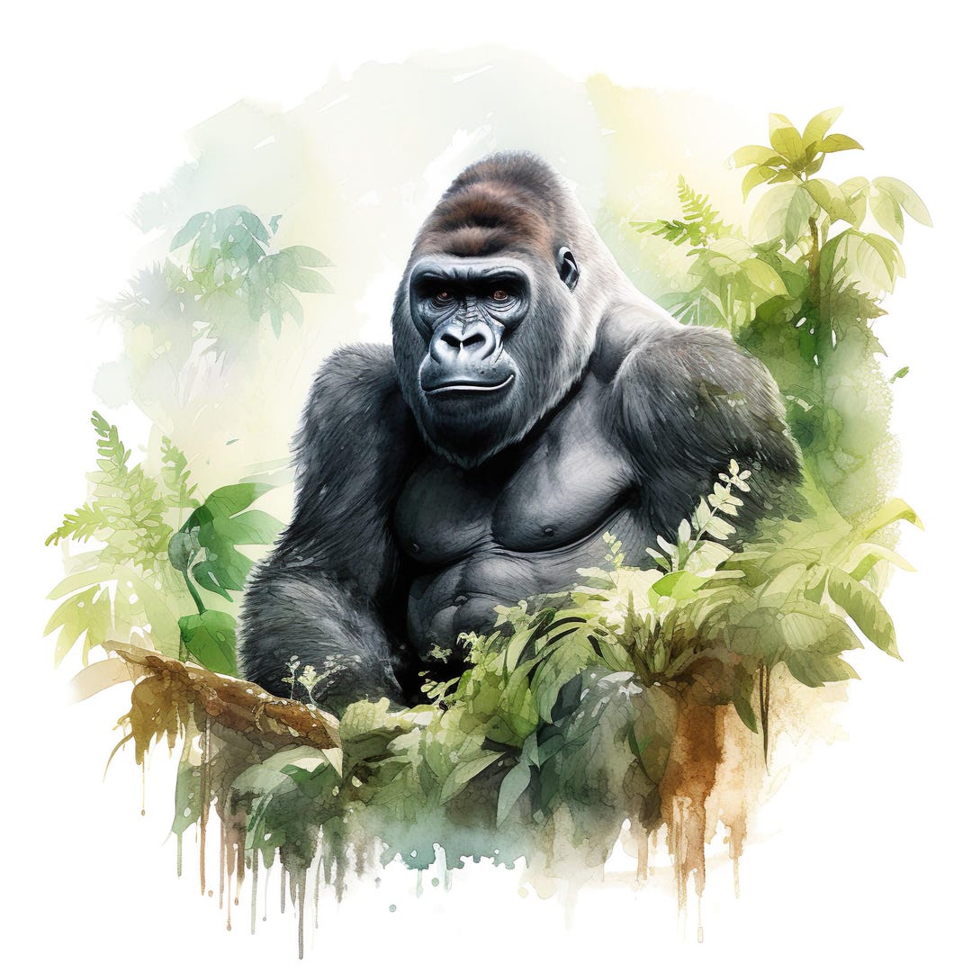 Car Sticker Gorilla Watercolor Sticker Animal Motif Vinyl Sticker for ...