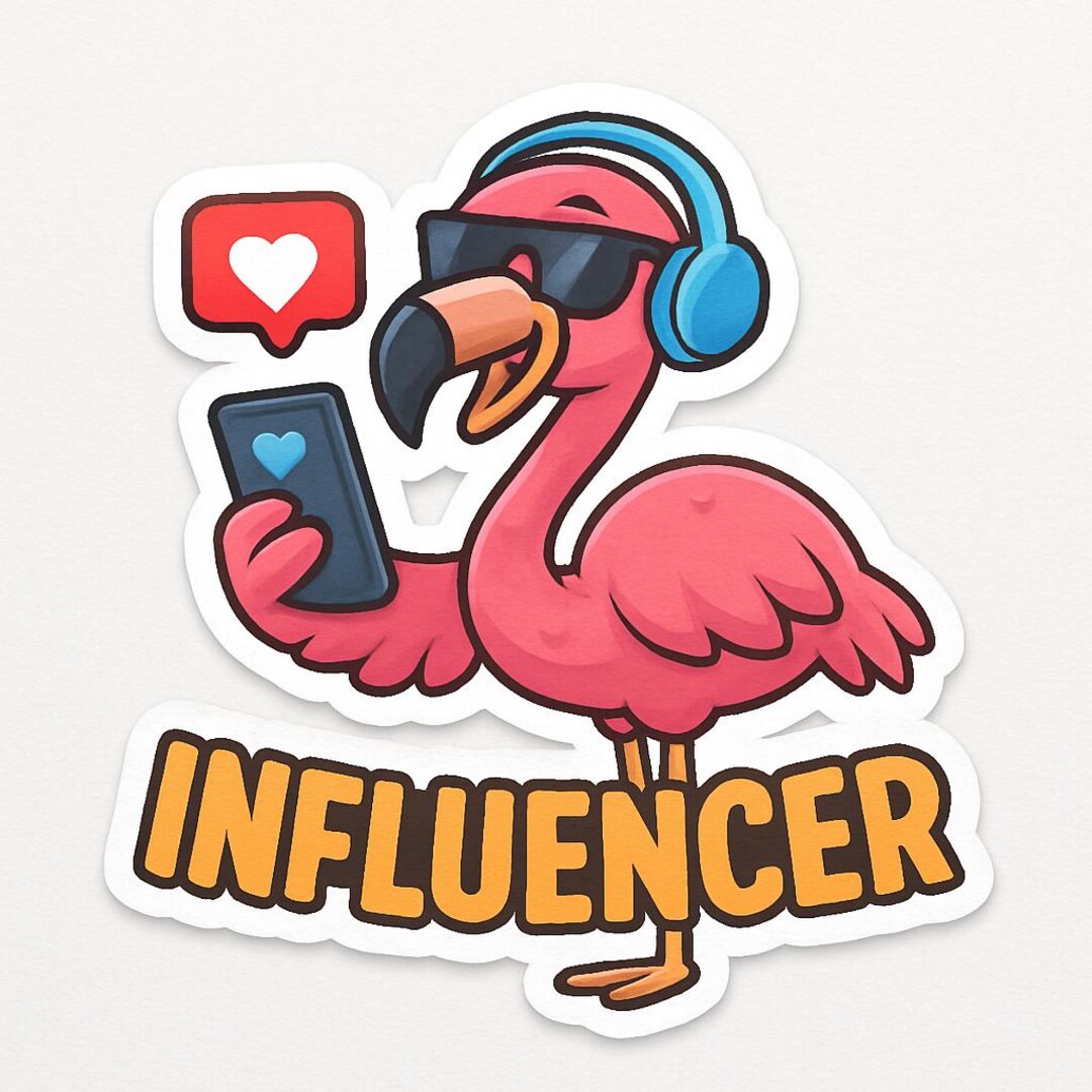 Flamingo as Influencer Sticker – Stylish Car Sticker – Weatherproof ...