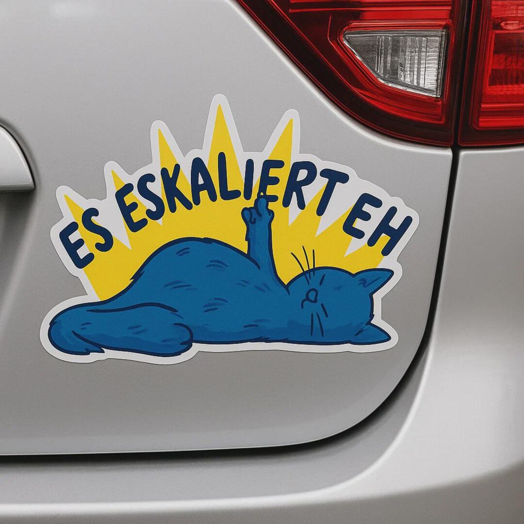It Escalates Anyway Cat Sticker With Middle Finger Funny Sticker for ...