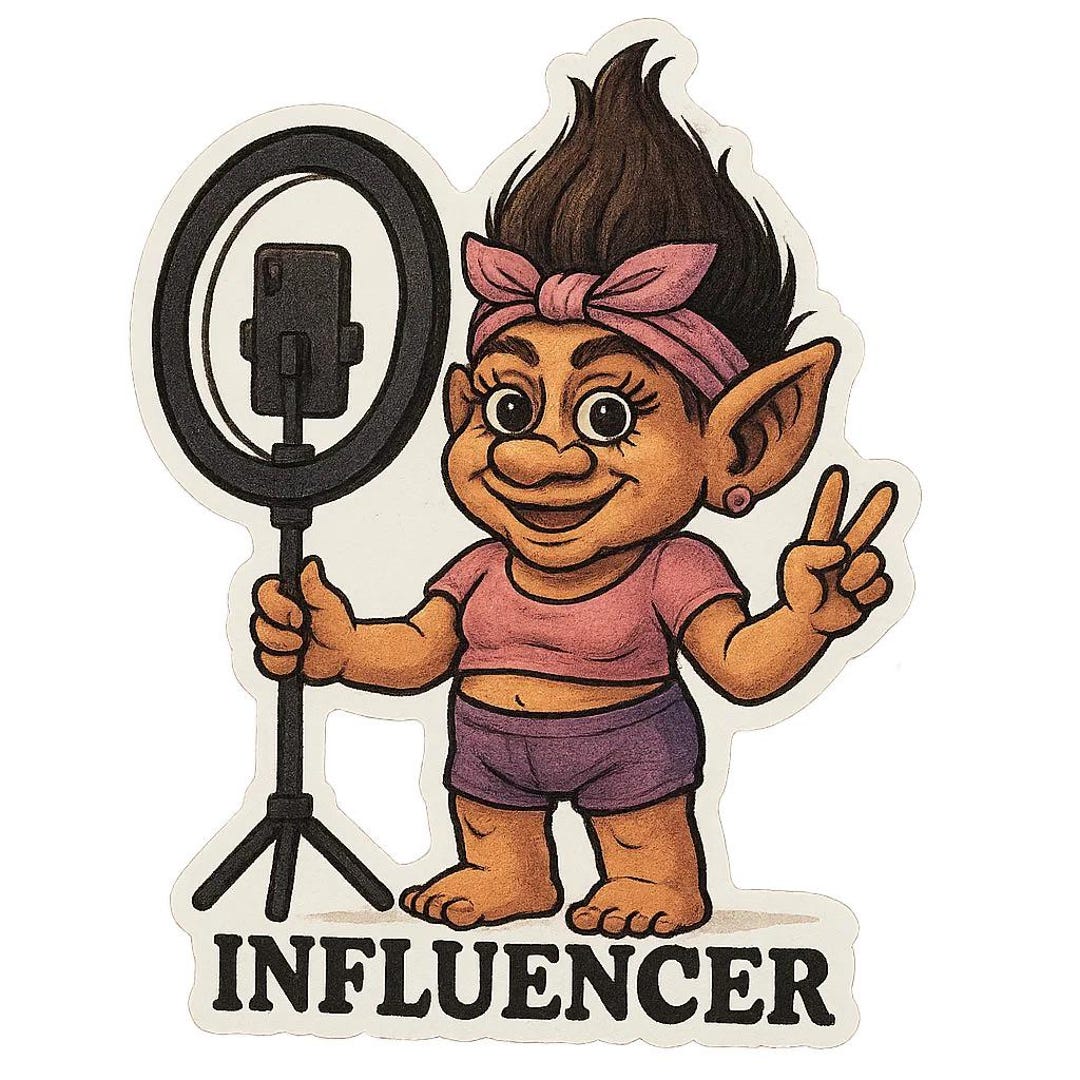 Troll Influencer Sticker – Funny Mythical Creature Disguises Itself ...