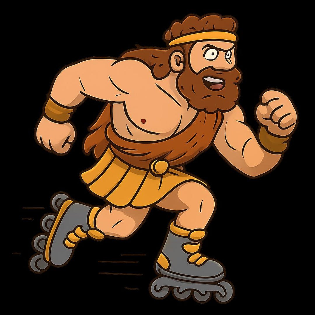 Heracles With Inline Skates Sticker Outdoor Uv-resistant Vinyl Sticker ...