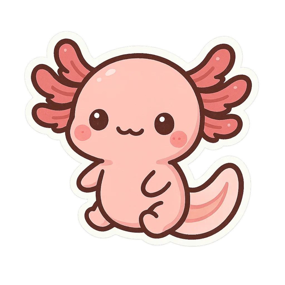 Cute Chibi Axolotl Car Sticker. Please Note: Ships in a Folded Envelope ...