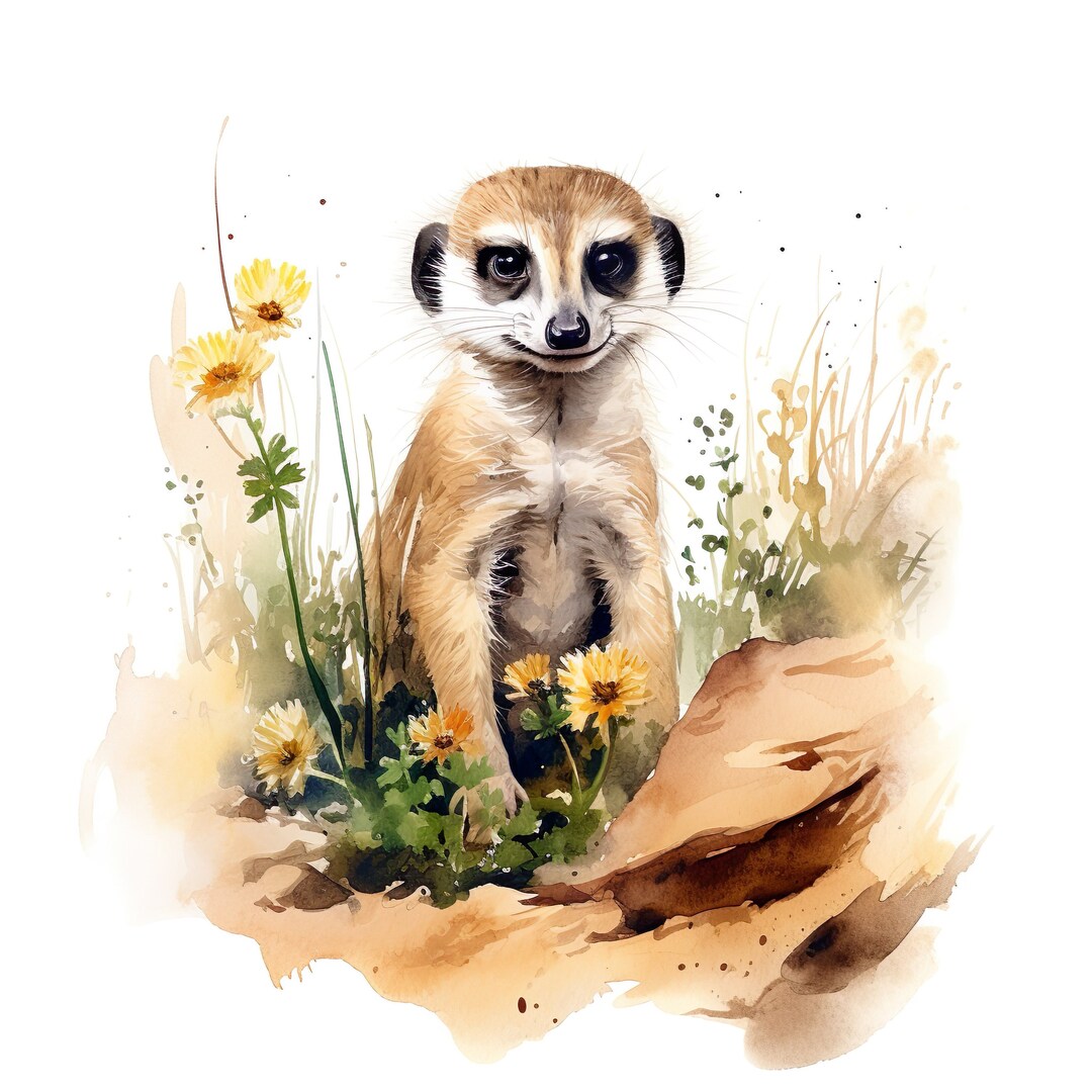 Car Sticker Cute Meerkat Watercolor Decal Weatherproof Outdoor Vinyl - Etsy