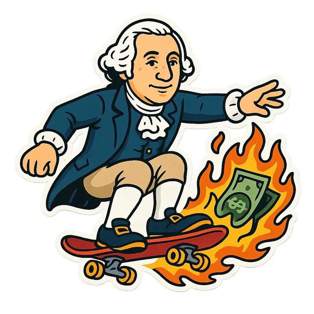 George Washington Sticker Set Multipack 9 X 9 Cm Funny US President Car ...