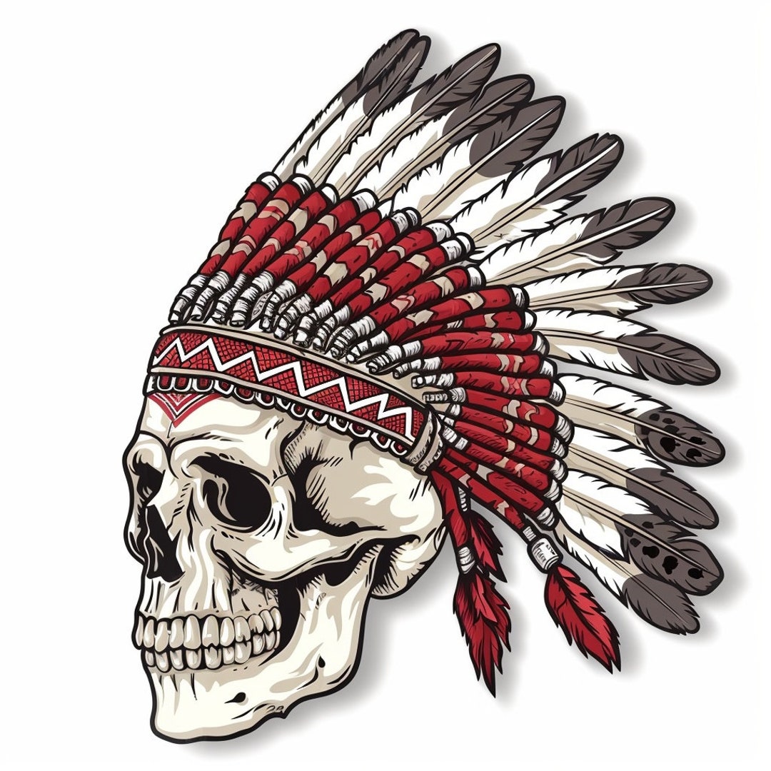 Car Sticker Skull Native American Sticker Weatherproof Outdoor Vinyl - Etsy