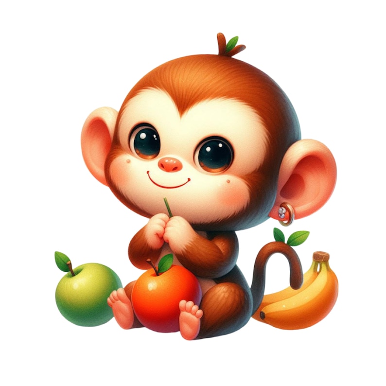 5X Cute Monkey Sticker Set, 5 Pieces, Car Stickers, Jungle Animal Vinyl ...