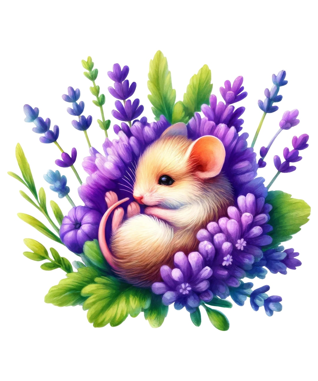 Car Sticker Mouse Sleeping in Flower – Cute Animal Sticker for Car ...