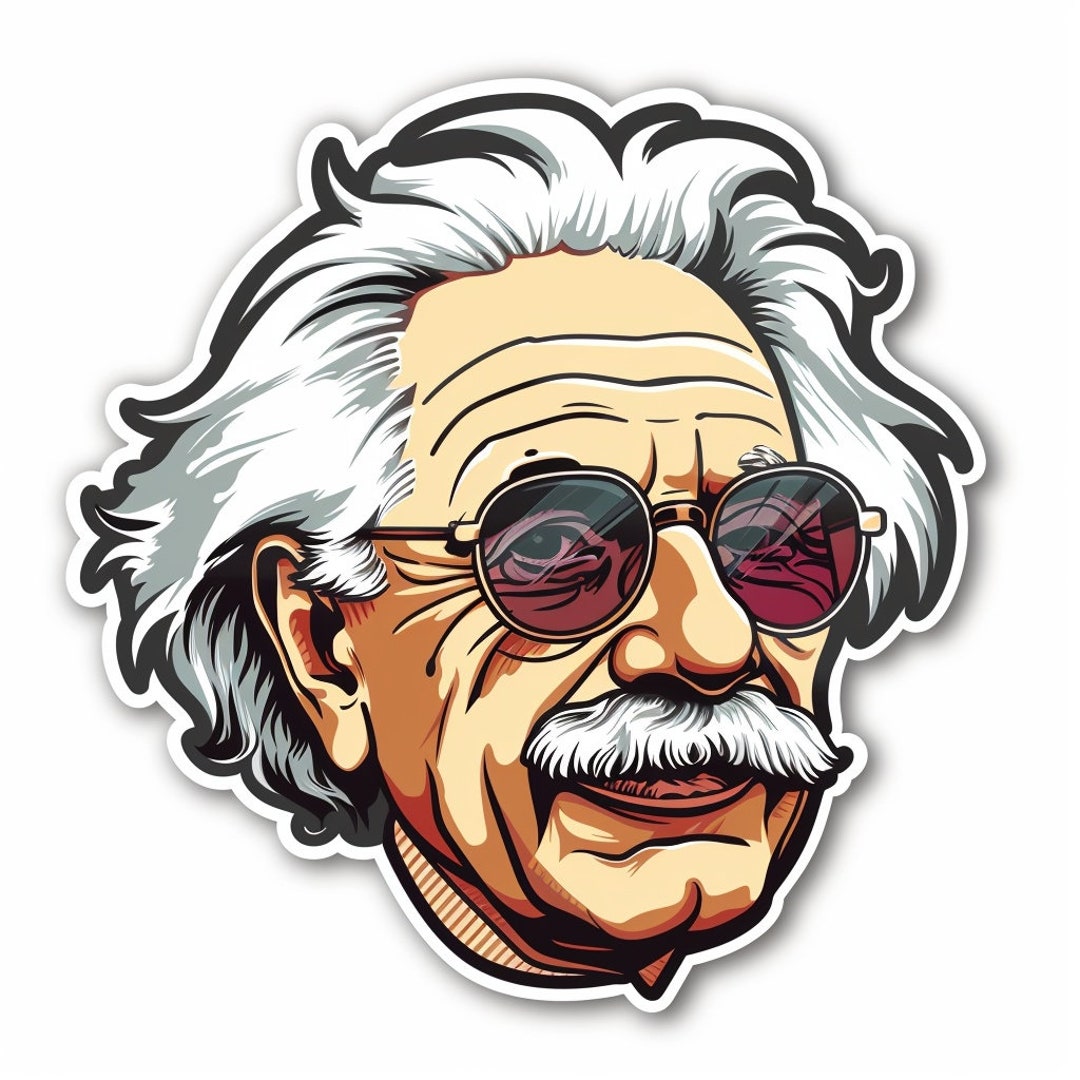 Car Sticker Albert Einstein With Sunglasses Sticker Weatherproof ...