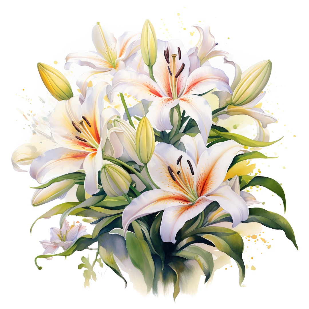 Car Sticker Lilies Watercolor Sticker Weatherproof Outdoor Vinyl - Etsy