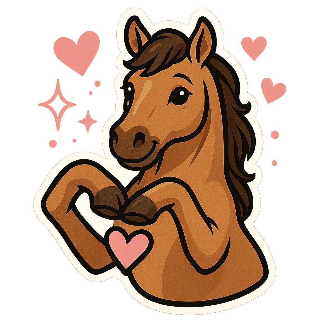 5X Funny Cartoon Horse Sticker Watercolor Funny Horse Sticker Cute ...