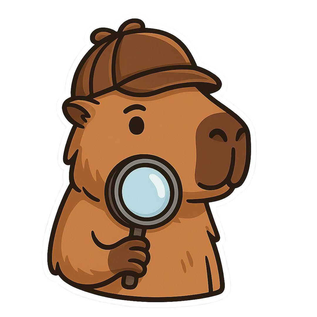 Capybara With Detective Hat Sticker Outdoor Uv-resistant Vinyl Sticker ...