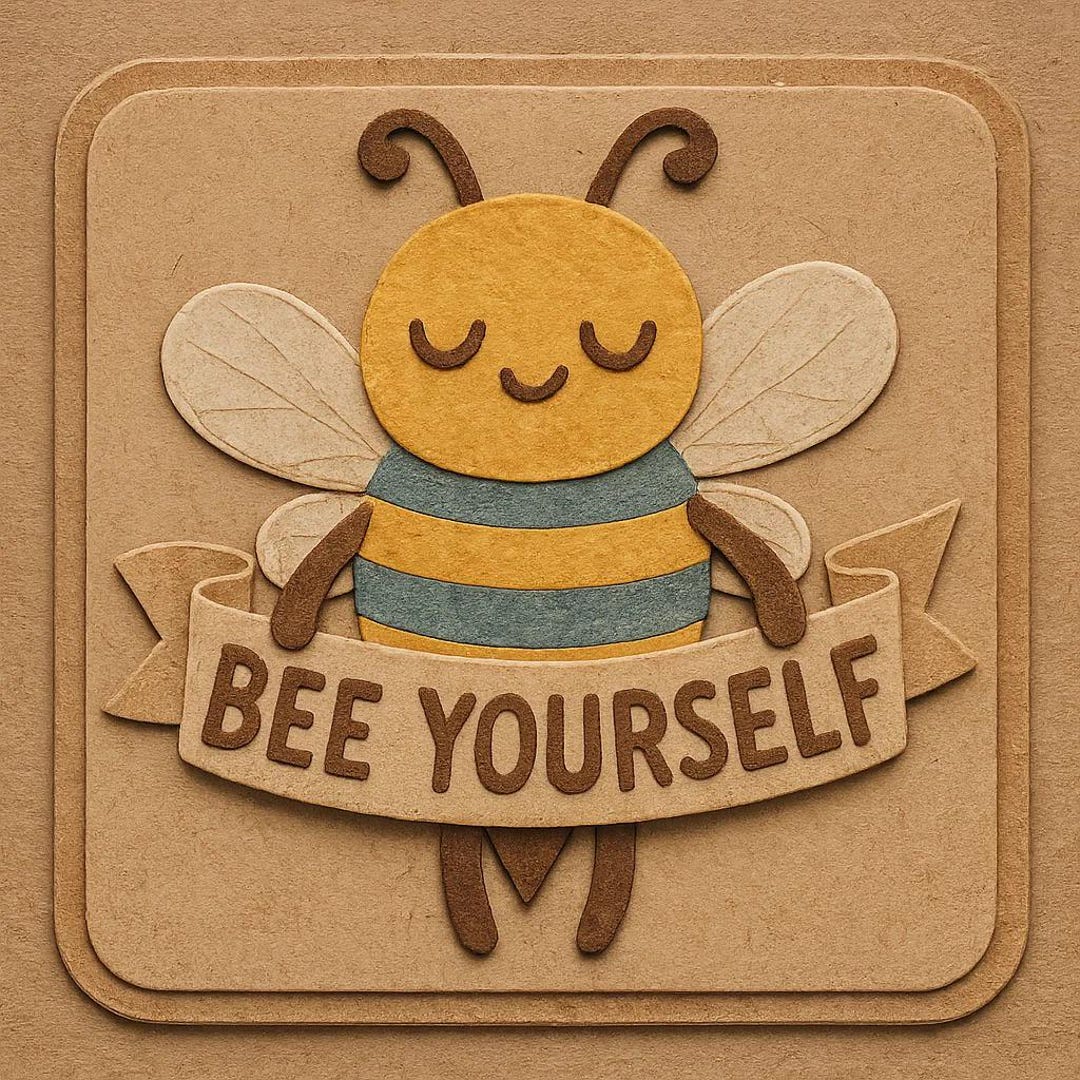 Bee With Banner – “bee Yourself” – Funny Car Sticker – Weatherproof ...