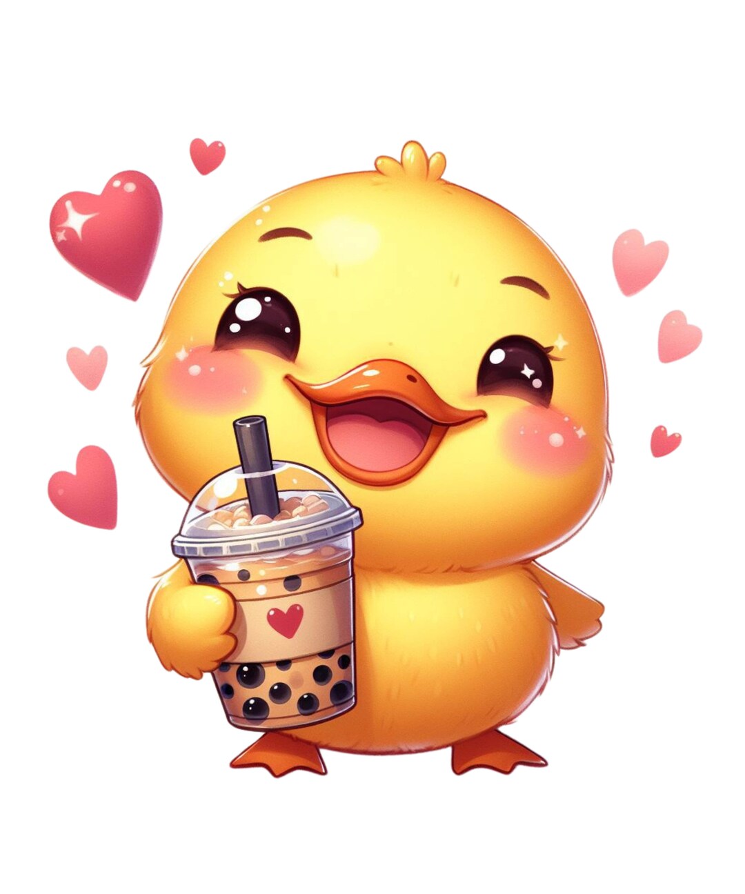 Cute Animal Bubble Tea Personalizable Outdoor Sticker Weatherproof ...