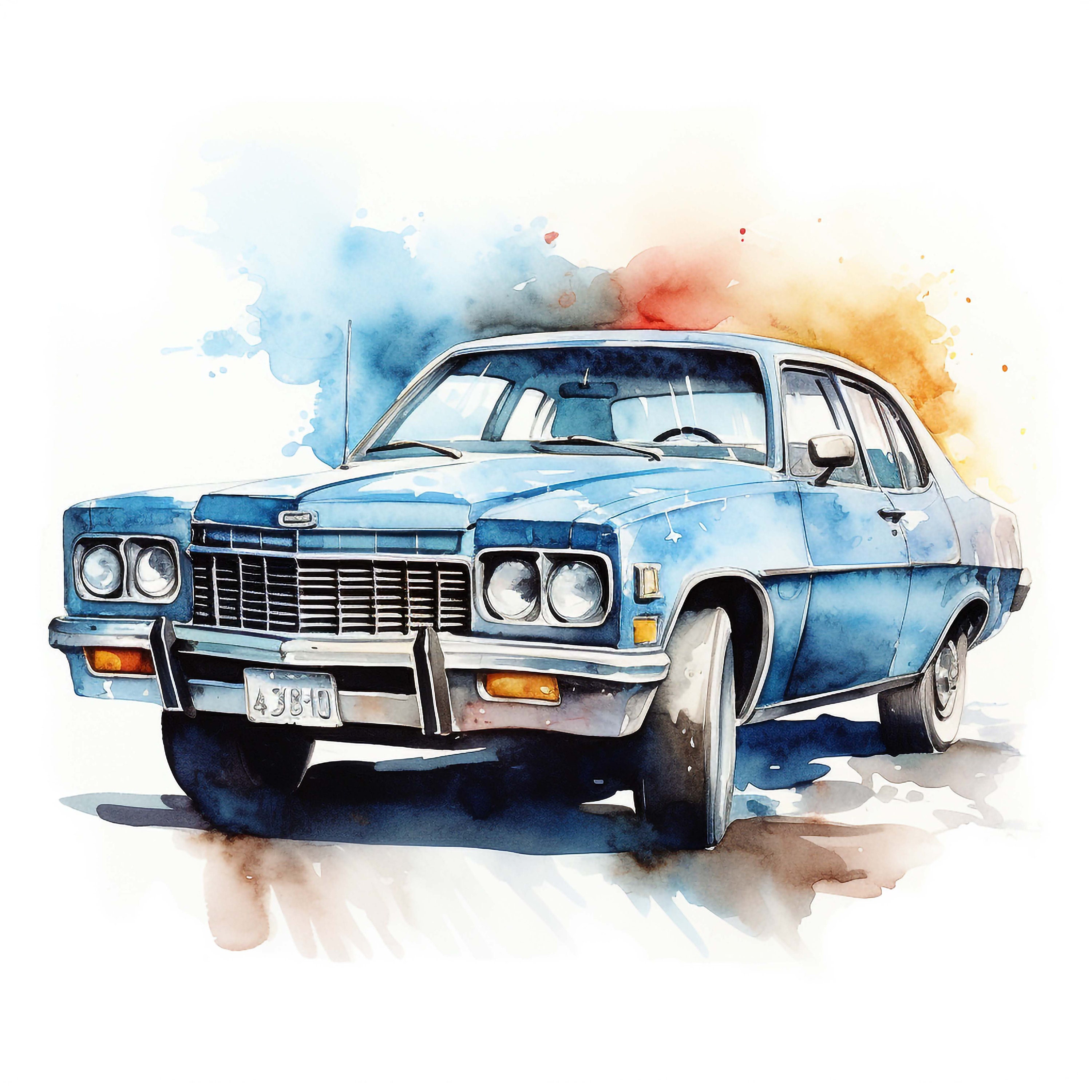 Car Sticker Watercolor Police Car Sticker Weatherproof Outdoor Vinyl - Etsy