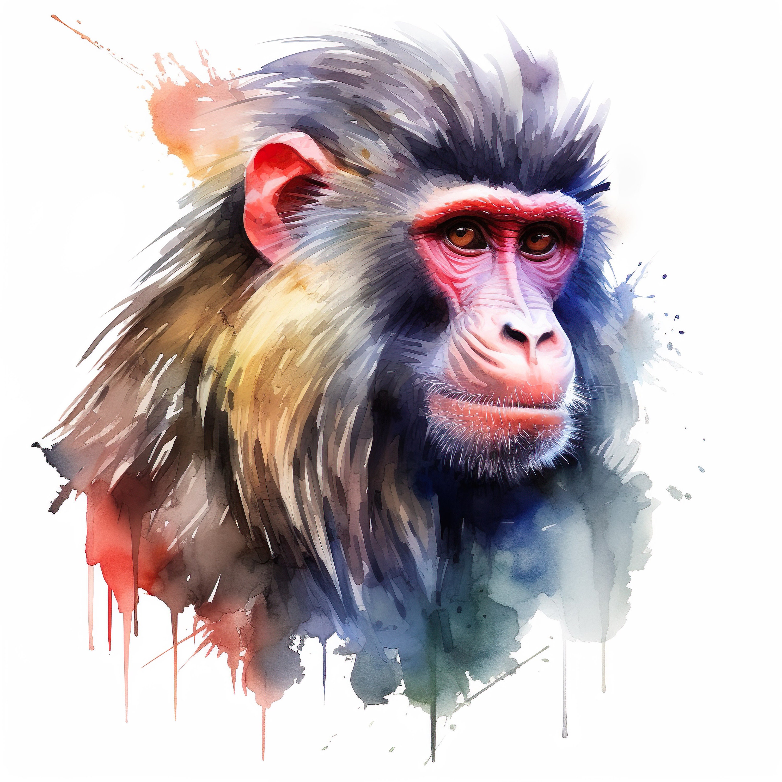 Car Sticker Mandrill Watercolor Sticker Weatherproof Outdoor Vinyl - Etsy