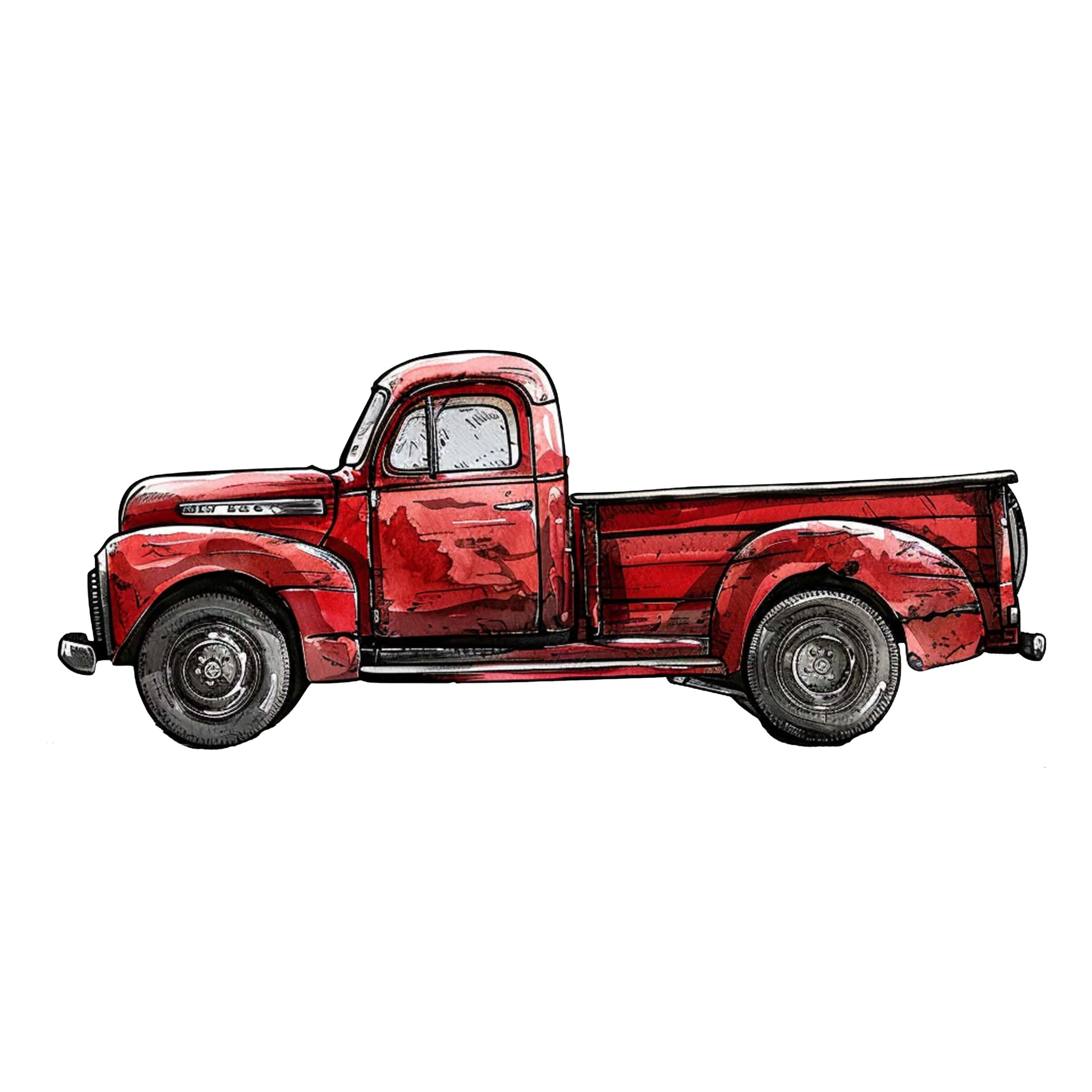 Car Decal Sticker Red Vintage Truck Decal Weatherproof Outdoor Vinyl - Etsy