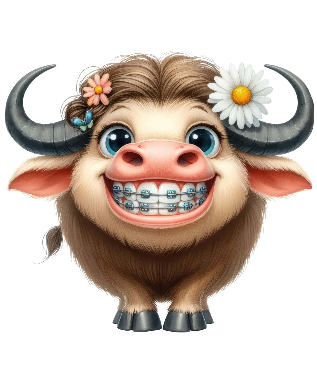 Car Sticker Funny Animals With Braces Decal Weatherproof Outdoor Vinyl ...