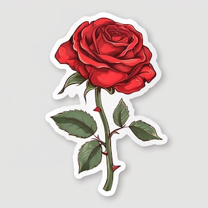 Car Sticker Red Rose Sticker Weatherproof Outdoor Uv-resistant Vinyl ...