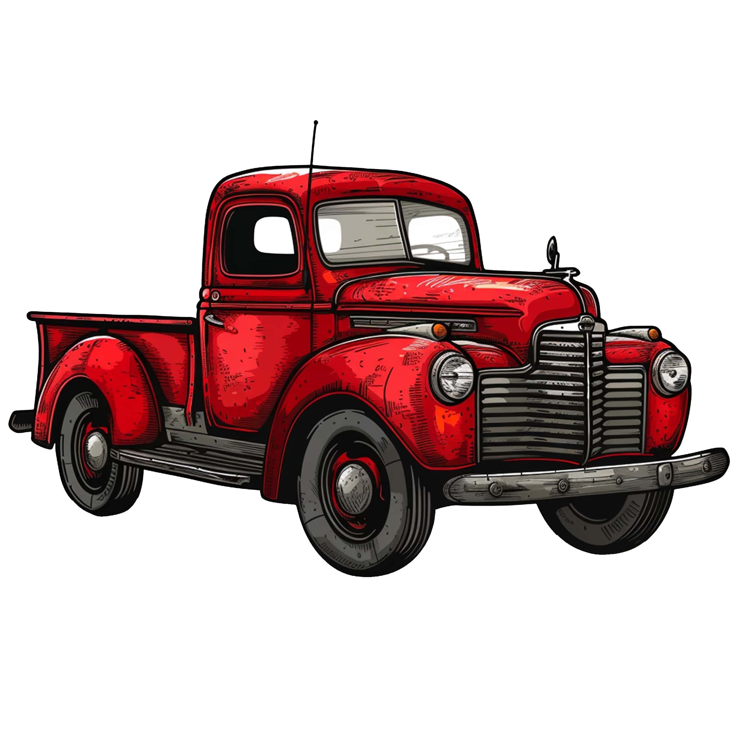 Car Decal Sticker Red Vintage Truck Decal Weatherproof Outdoor Vinyl - Etsy