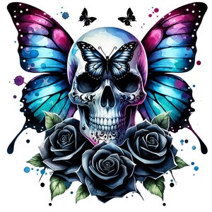 Gothic Butterfly Skull Sticker Personalizable Outdoor Vinyl Sticker - Etsy