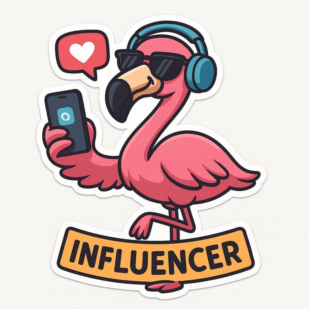 Flamingo as Influencer Sticker – Stylish Car Sticker – Weatherproof ...
