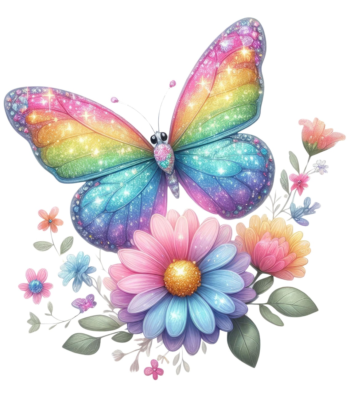Sticker Butterfly With Flower Sticker Personalizable Outdoor Vinyl - Etsy