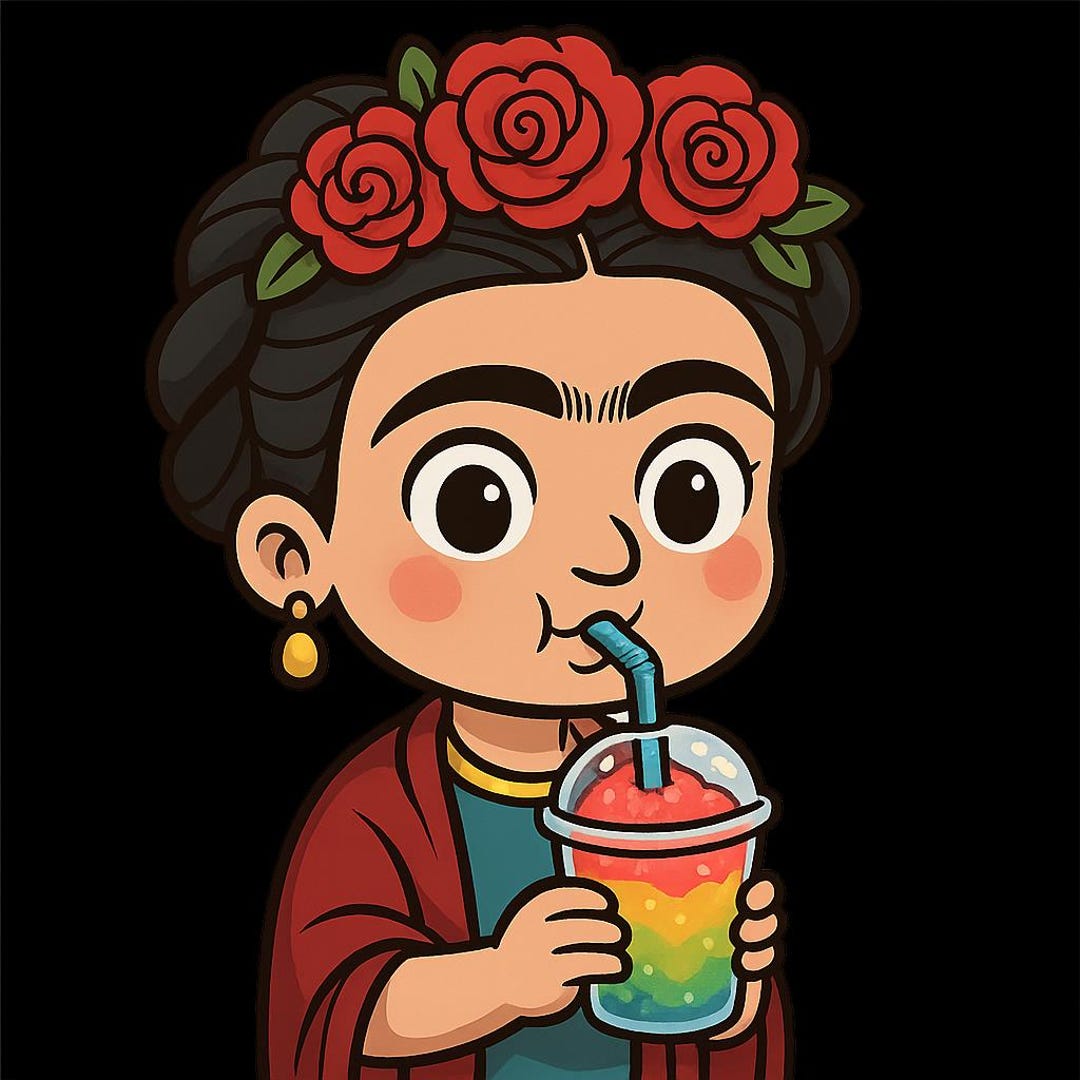 Frida Kahlo With Slush Sticker Outdoor Uv-resistant Vinyl Sticker Made ...