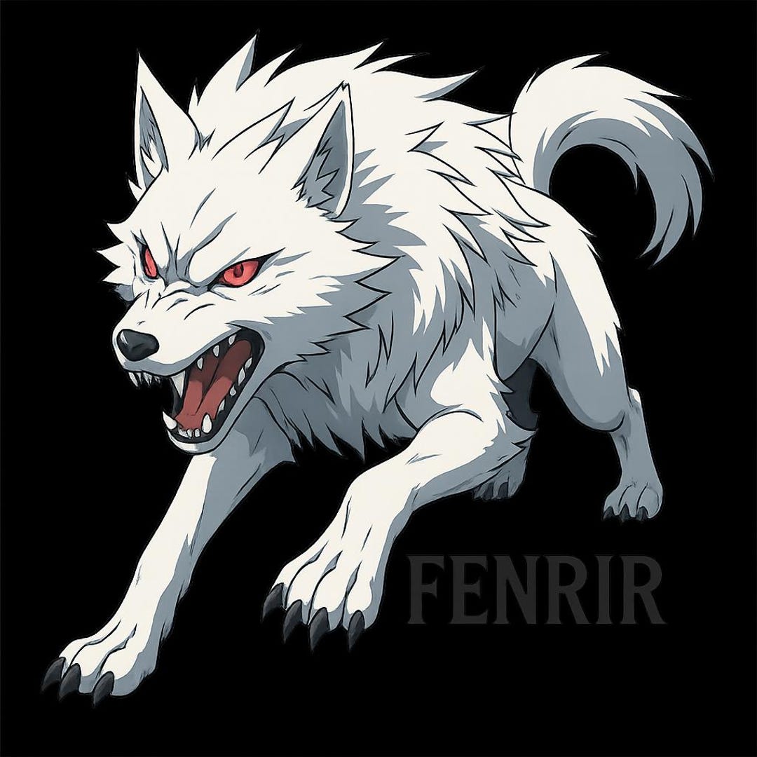 Fenrir in Anime Style Sticker Outdoor Uv-resistant Vinyl Sticker Made ...