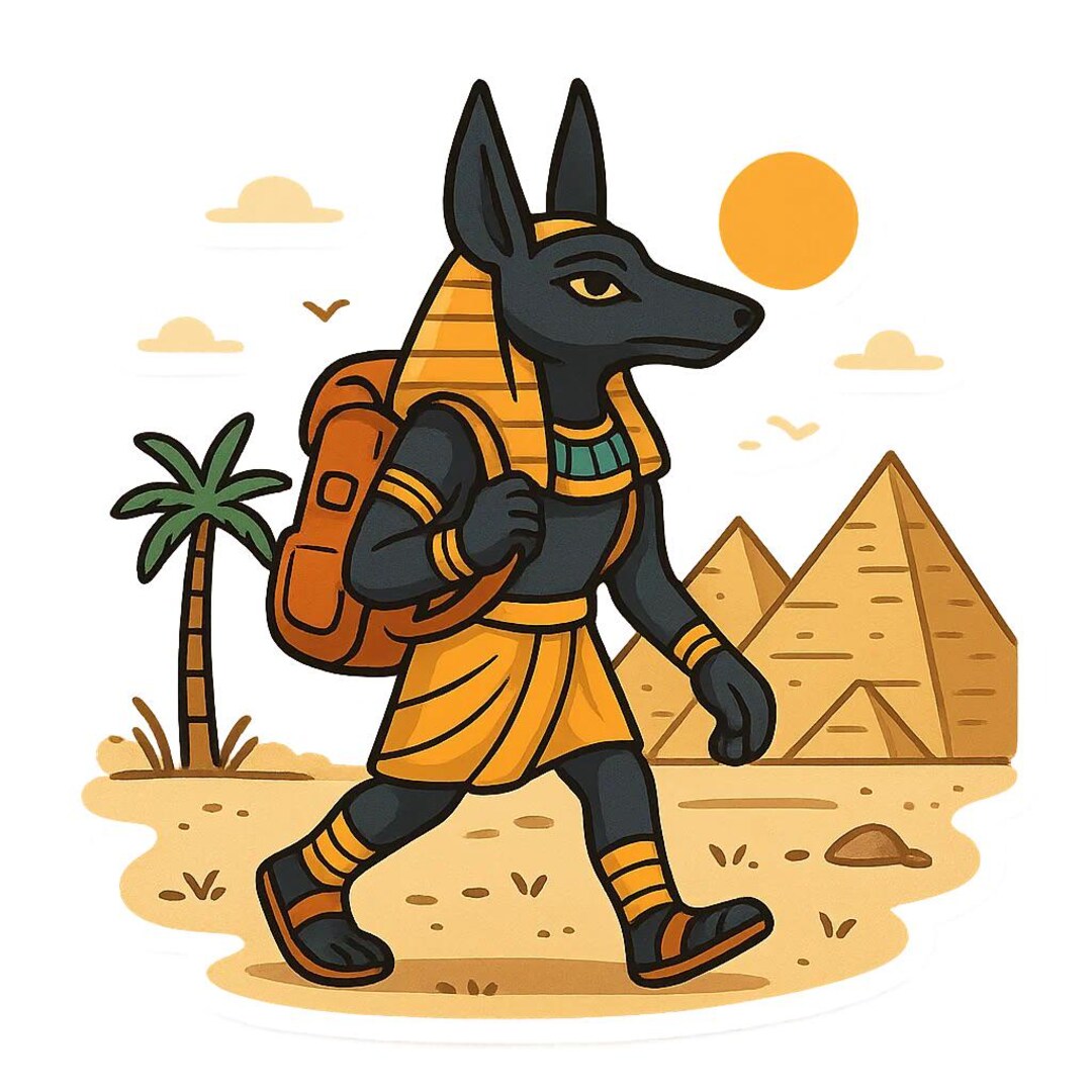 Anubis With Backpack in Egypt Sticker – Funny Car Sticker ...