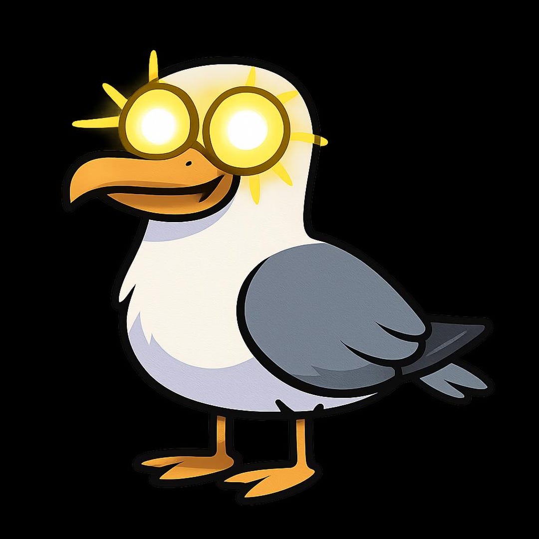 Seagull With Glowing Eyes Sticker Outdoor Uv-resistant Vinyl Sticker ...