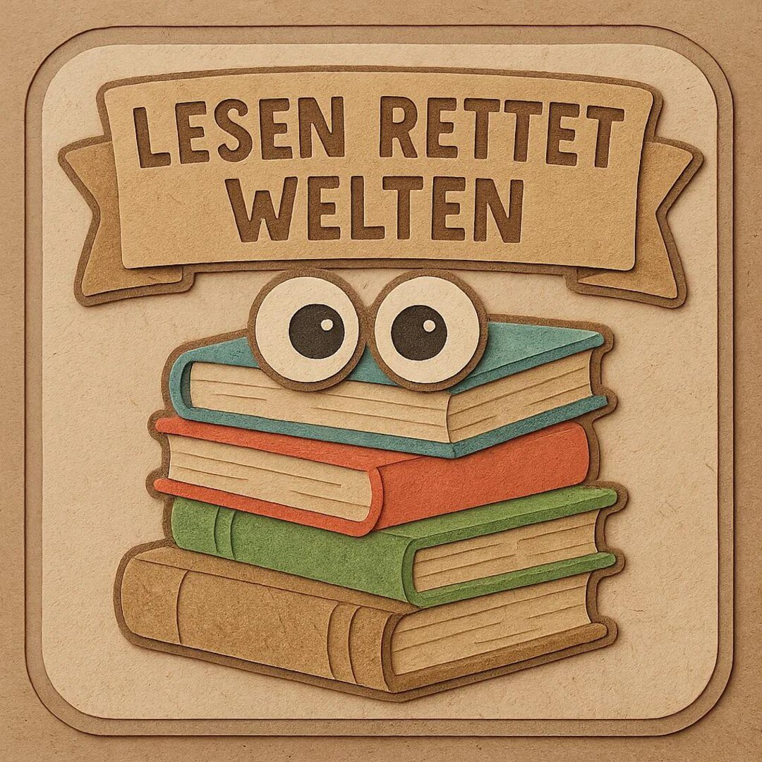 Stack of Books With Eyes – Saying "reading Saves Worlds" – Cute Cartoon ...