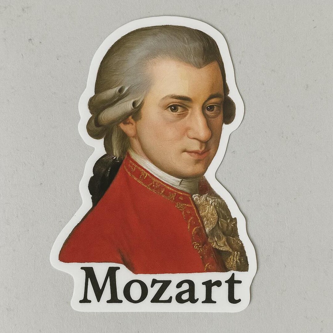 Wolfgang Amadeus Mozart Portrait Sticker – Classical Music Composer ...