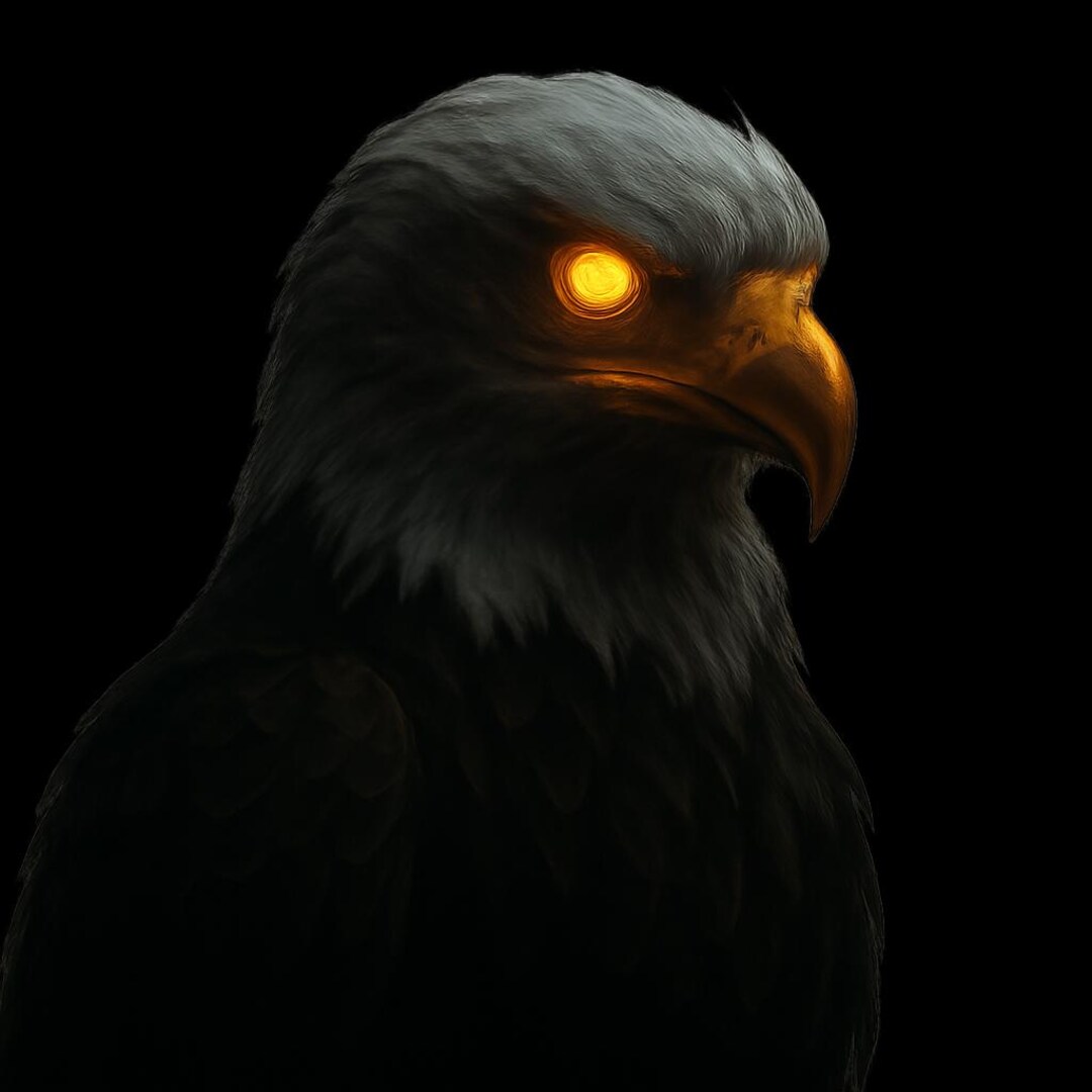 Eagle With Glowing Eyes Sticker Outdoor Uv-resistant Vinyl Sticker Made ...