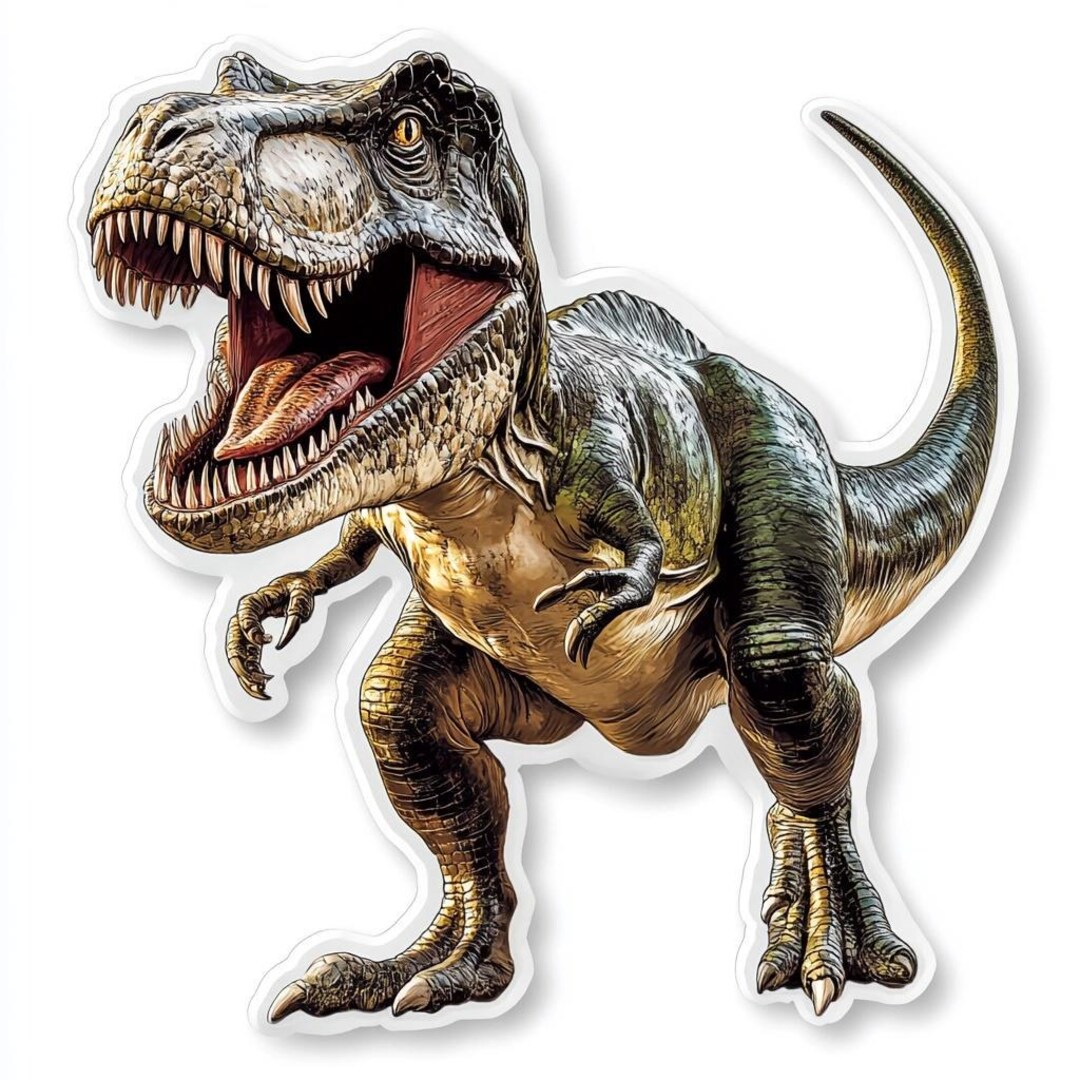 Roaring T-rex Sticker – Dinosaur Decal | Funny Dino Car Sticker | Gift ...