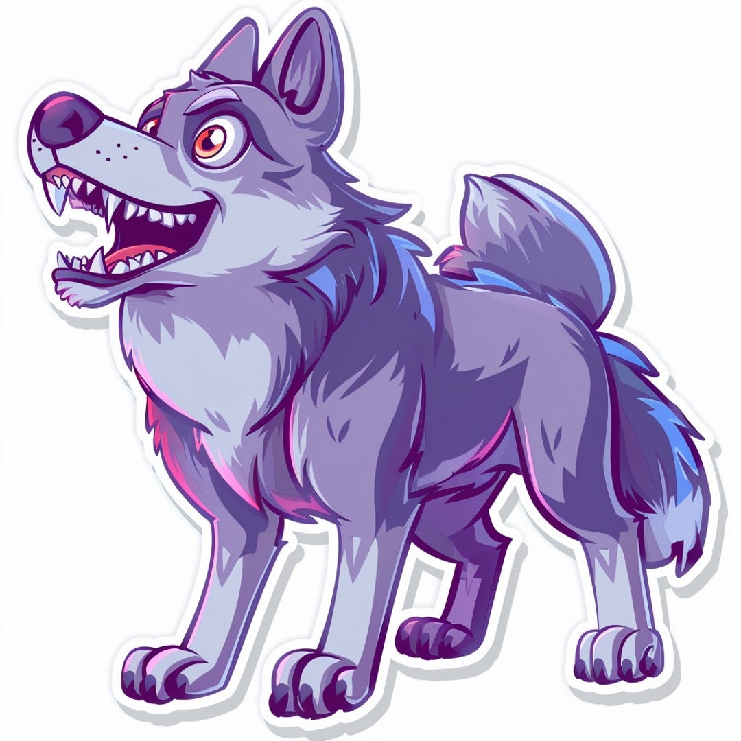 Car Sticker Cartoon Wolf Sticker Weatherproof Outdoor Vinyl - Etsy