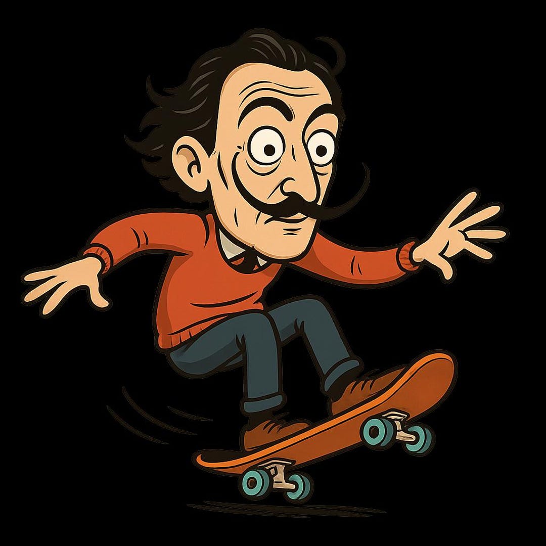 Salvador Dalí Skateboarding Sticker Outdoor Uv-resistant Vinyl Sticker ...